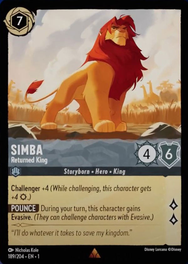 Simba, Returned King : Disney Lorcana TCG